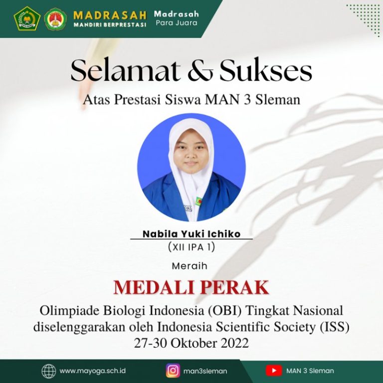 Siswa MAN 3 Sleman Persembahkan Medali Perak Olimpiade Biologi ...